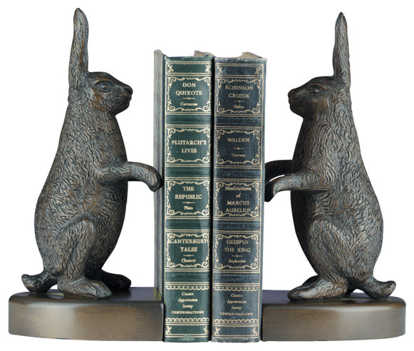 Standing Rabbit Bookends - Traditional - Bookends - by Lodgeandcabins ...