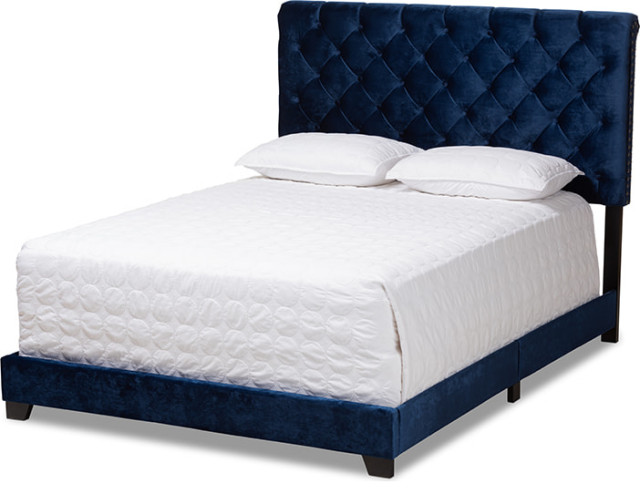 Candace Velvet Bed - Contemporary - Platform Beds - by Bison Commerce ...