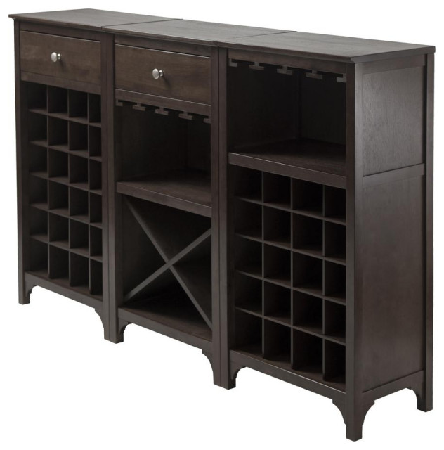Ancona 3-Pc Modular Wine Cabinet Set - Contemporary - Dining Tables ...