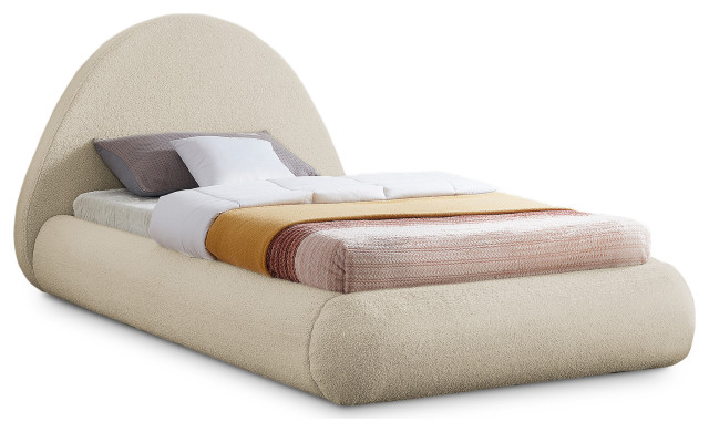 Rudy Beige Teddy Fabric Twin Bed - Transitional - Kids Beds - by ...