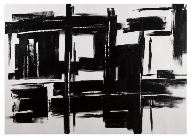 Building Blocks Canvas Art - Black - Contemporary - Paintings - by ...
