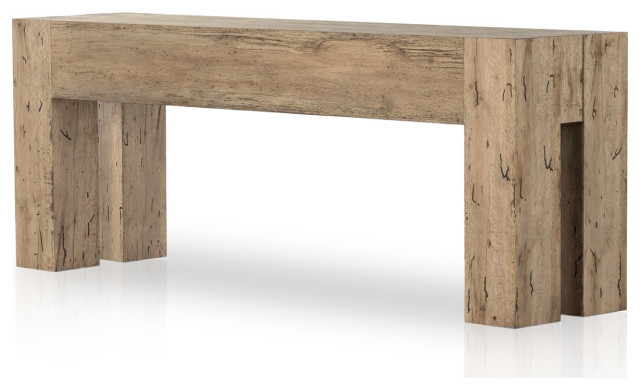 Abaso Console Table-Rustic Wormwood Oak - Rustic - Console Tables - by ...