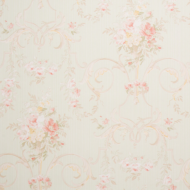 Cottage Floral Wallpaper, Green - Farmhouse - Wallpaper - by Romosa ...