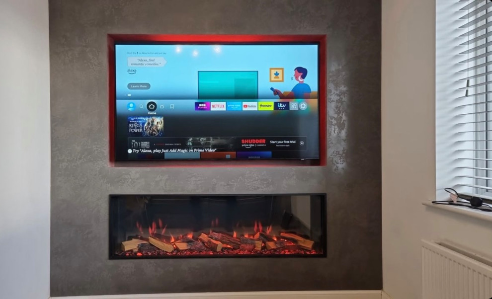 Media Wall With Electric Fireplace - Modern - Living Room - Other - by ...