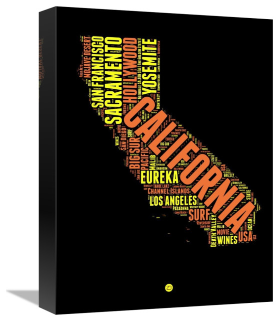 "California Word Cloud 1" Fine Art Print, 12" x 16" - Modern - Prints ...