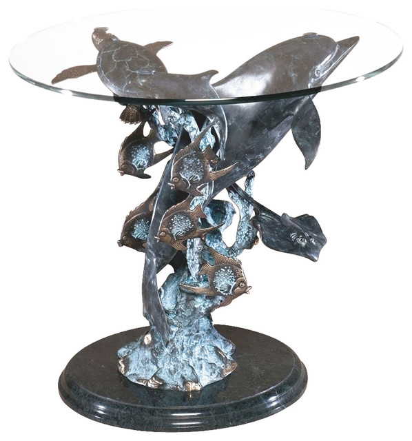 Dolphin Seaworld End Table by SPI Home - Beach Style - Side Tables And ...