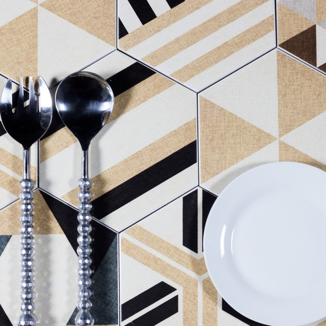 Fabrica 8"x8" Hexagon Ceramic Wall Floor Tile,Beige Delight ...