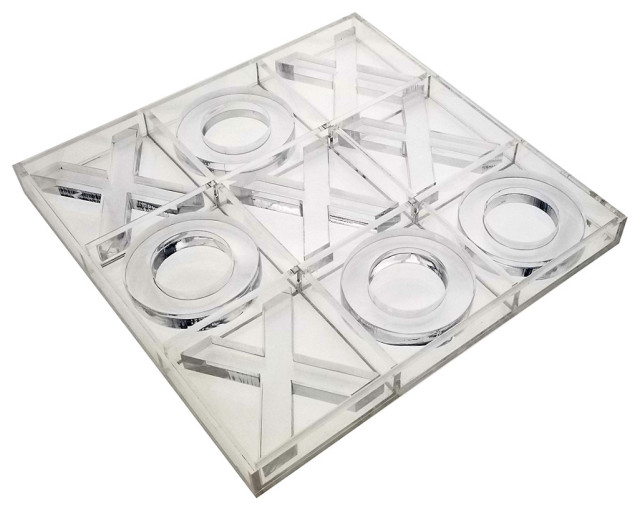OnDisplay Luxe Acrylic Tic Tac Toe Set - Executive Crystal Clear Laser ...