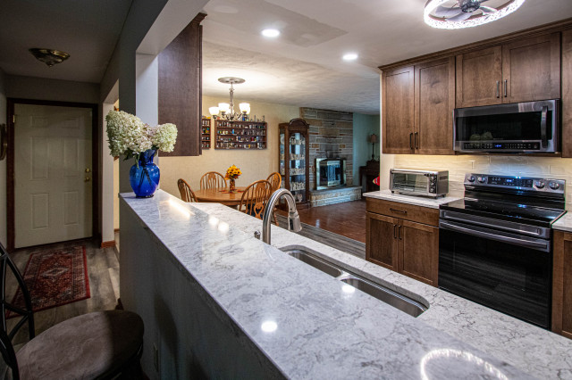 French Roast Kitchen Cabinetry with Eternia Quartz Countertop ...