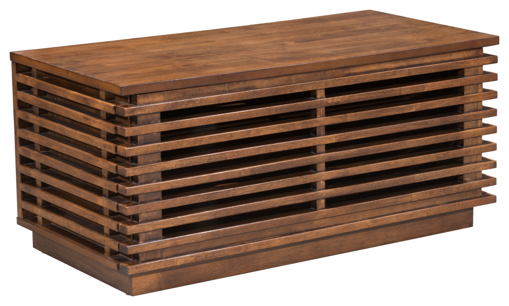 Linea Narrow Entertainment Stand Walnut - Contemporary - Entertainment ...