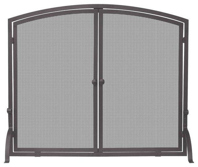 Single Panel Bronze Screen - Traditional - Fireplace Screens - by ...