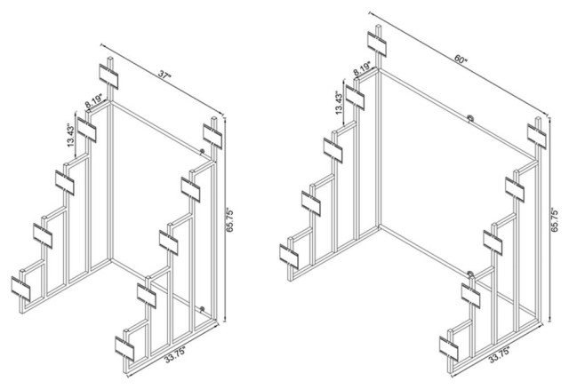 Coaster Duarto 5-Tier Modern Metal Headboard Display Rack in Black ...