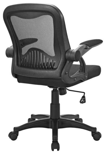 Modway Advance Modern Durable PP Plastic Office Chair in Black ...