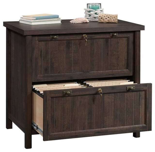 Home Square 2-Piece Set with Executive Desk & 2-Drawer Lateral File ...