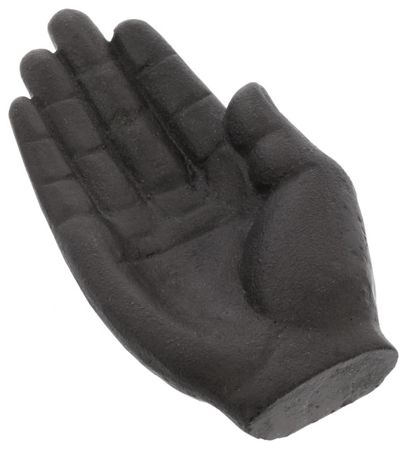 Black Cast Iron Hand Shaped Sculpture - Contemporary - Decorative ...