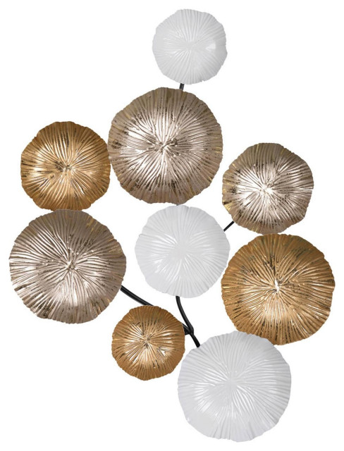 Retro Modern 24" Metallic Metal Wall Art - Contemporary - Metal Wall ...