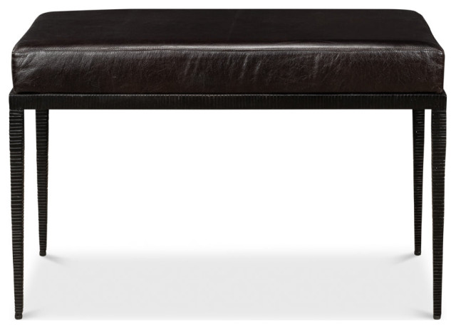 Duke Ridged Iron Bench - Industrial - Upholstered Benches - by ...