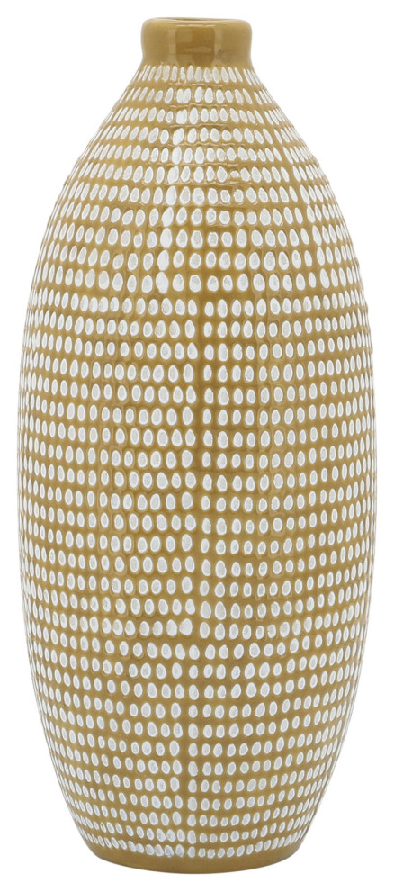 Cer, 12"h Dotted Vase, Tan - Contemporary - Vases - by Beyond Design ...