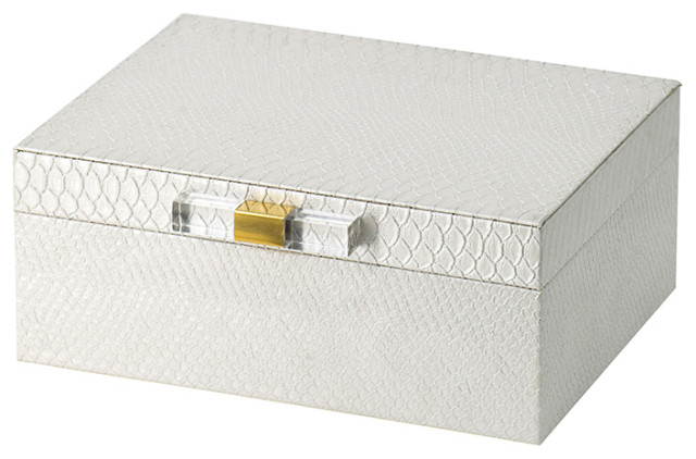 Snake Print Decorative Rectangular Boxes with Gold and Acrylic Handles ...