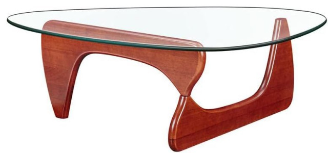 Unique Coffee Table, Sculptural Curved Base With Triangle Glass Top ...
