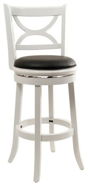 Bowery Hill 25.75" Farmhouse Wood Swivel Counter Stool in Buttermilk ...