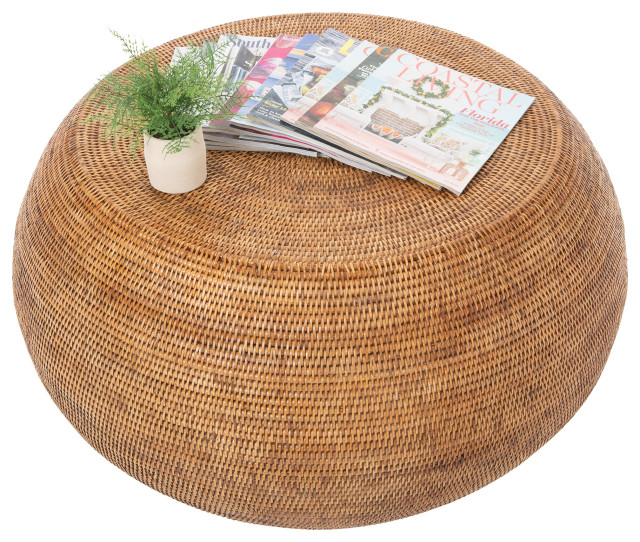 La Jolla Round Rattan Coffee Table - Tropical - Coffee Tables - by ...