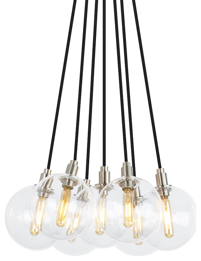 Tech Lighting Gambit 7-LT Chandelier, Clear/Nickel LED927 700GMBMP7CS ...