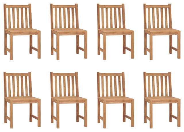 vidaxL 4x Solid Teak Wood Patio Chairs Outdoor Garden Balcony Lounge ...