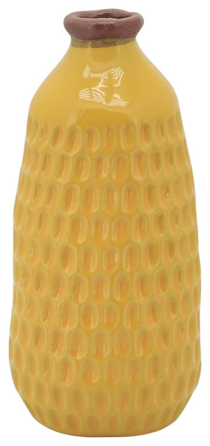 9" Dimpled Vase, Yellow - Contemporary - Vases - by GwG Outlet | Houzz