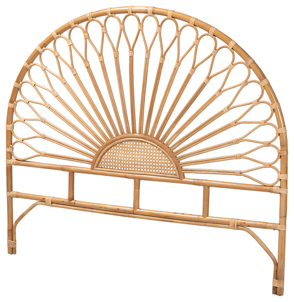 Perenna Modern Bohemian Natural Rattan King Size Standalone Headboard ...