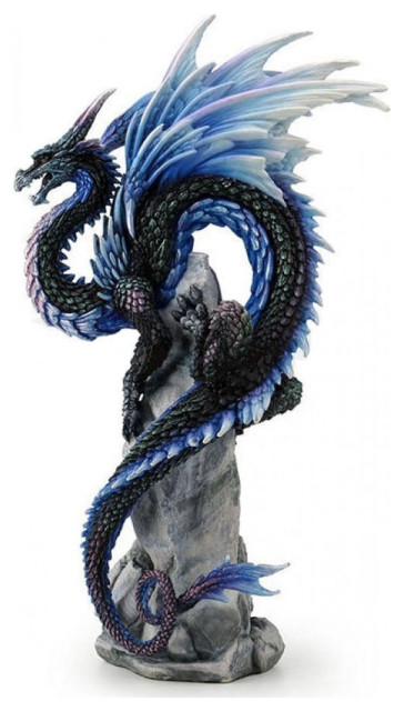 Sapphire Sentinel Dragon Statue Sculpture Figurine Art By Andrew Bill ...