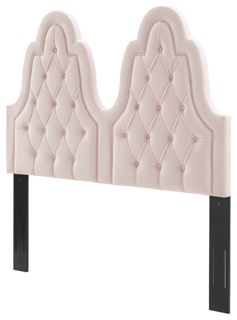 Tufted Headboard, Twin Size, Velvet, Dark Gray, Modern Contemporary ...