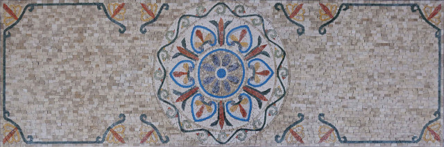 Arabesque Floral Mosaic - Zina, 94" x 30" - Traditional - Tile Murals ...