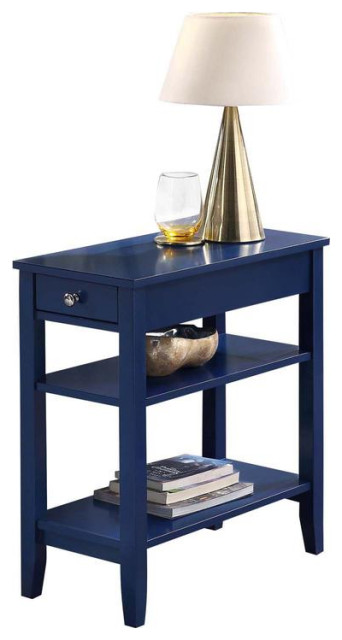 American Heritage 1 Drawer Chairside End Table with Shelves Cobalt Blue ...