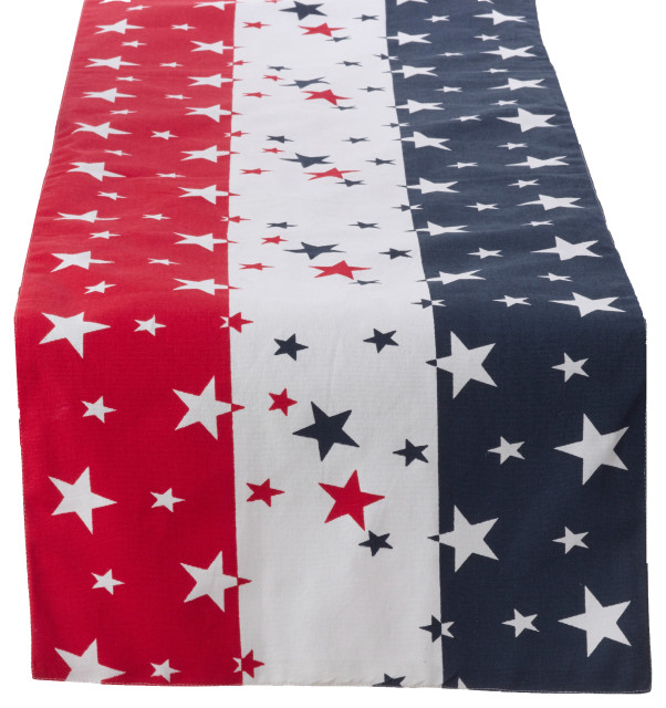 Red White & Blue 4th of July Cotton Table Runner , Multi, 16"x72 ...