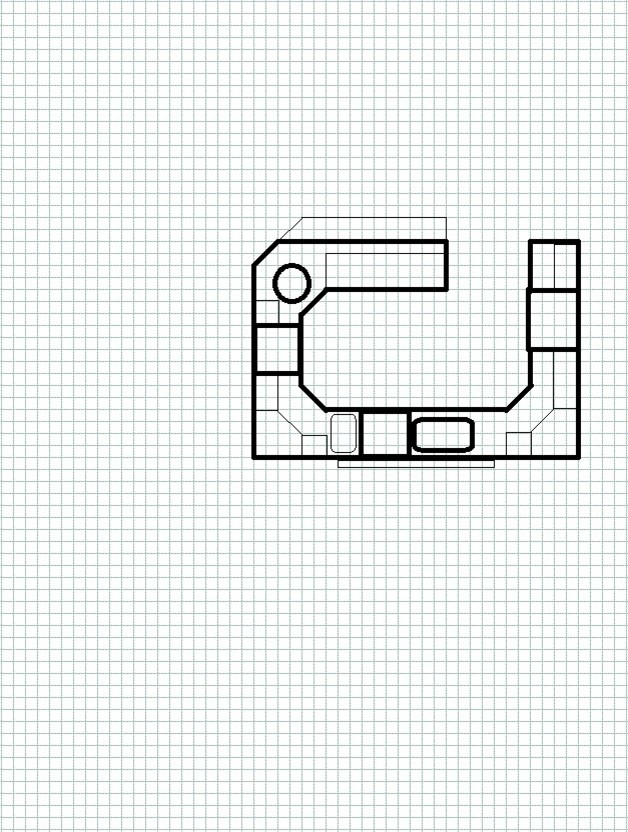 First stab at kitchen layout
