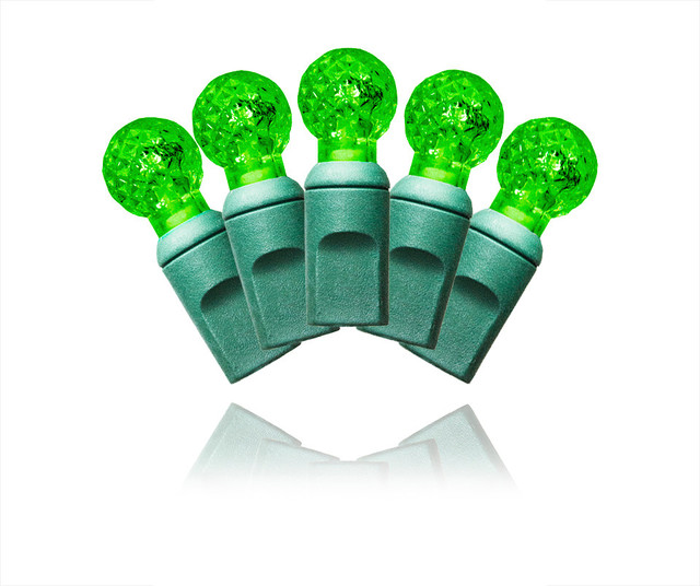 70-Piece G12 Faceted Green LED Light Set With In-Line Rectifer ...