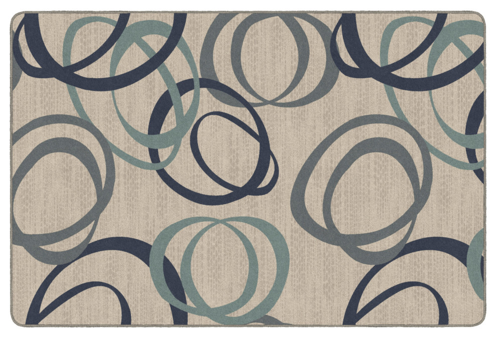 Flagship Carpets FM200-34A 6'x9' Duo Natural/Blue Rug, 6'x9 ...