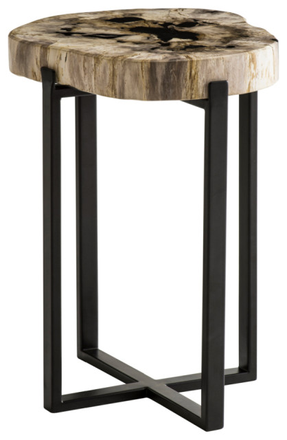 Petrified Wood Lamp Table | Andrew Martin Peter Disk - Rustic - Side ...