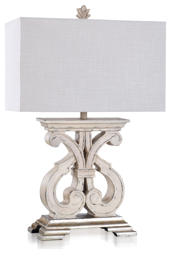 Indra Traditional Table Lamp Tuscana Cream White Shade - French Country ...