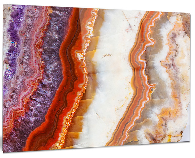 "Colorful Stone Stripes" Glossy Metal Wall Art, 40"x30" - Contemporary ...