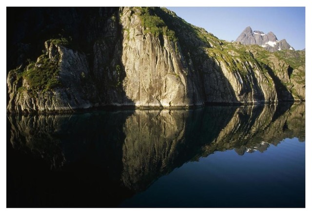 Norwegian Fjord, Glacial Carved Granite, Trollfjorden, Lofoten Island ...