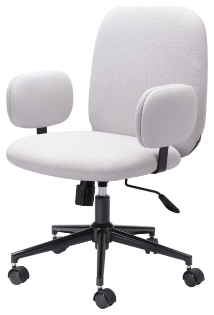 Computer Work Chair, Metal Steel, Fabric, Beige, Black, Home Business ...