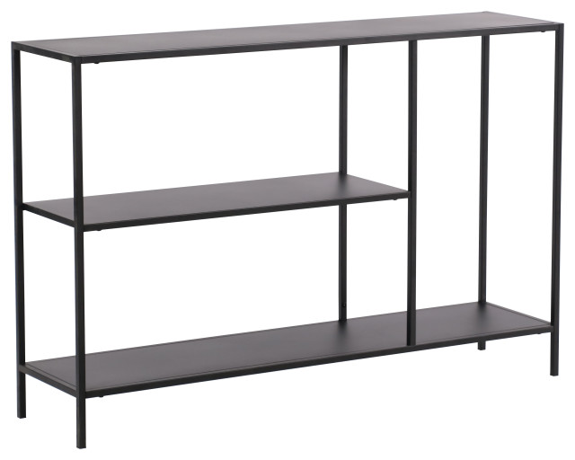 Rustic Metal Console Table With Shelves 47x12x32 - Transitional ...