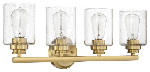 Bolden 4-Light Vanity, Satin Brass - Transitional - Bathroom Vanity ...