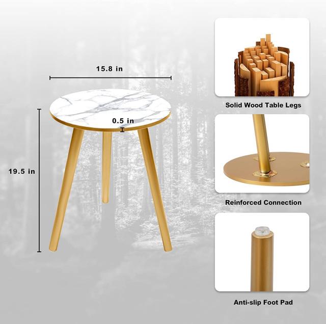 Modern Small Wood End Table for Living Room and Bedroom - Industrial ...