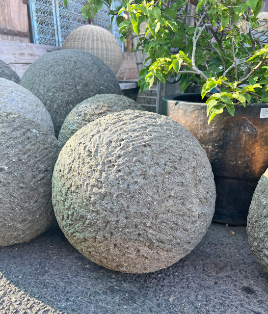 Stone Garden Sphere 17" - Contemporary - Garden Statues And Yard Art ...