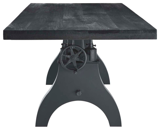 Genuine 96" Crank Adjustable Height Dining and Conference Table - Black ...