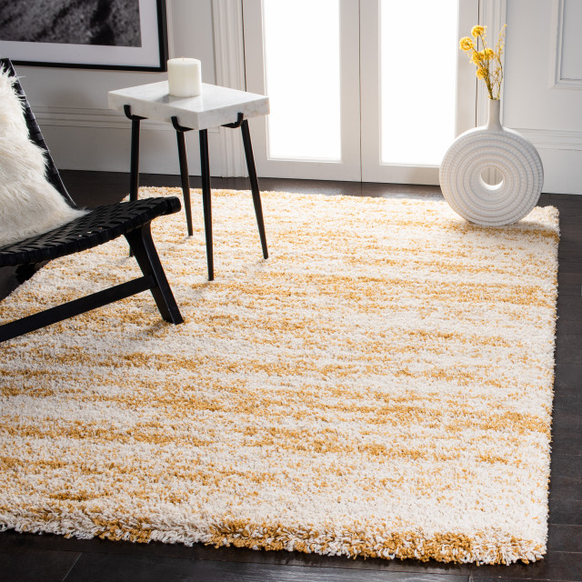 Safavieh Hudson Shag Sgh206D, Shag Rug, Ivory and Gold, 8'0"x10'0 ...