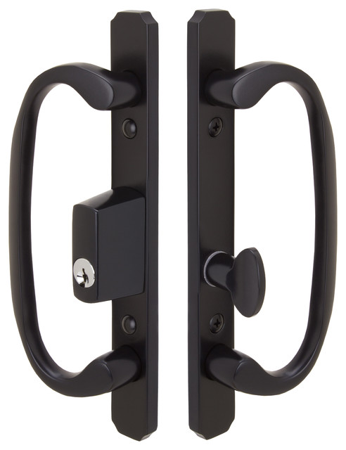 Embassy Brass Sliding Door Active Trim Handle Set, Keyed, 1-3/4" Thick ...